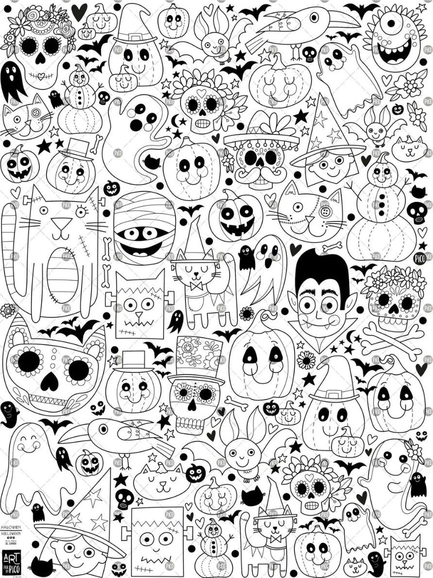 Pico Giant Coloring Page: Halloween – Growing Tree Toys
