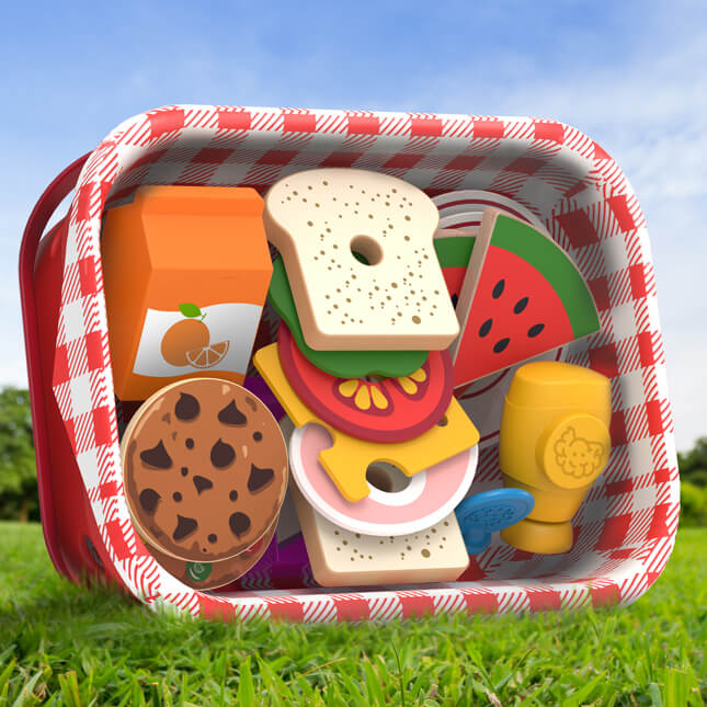 Fat Brain Toys® Pretendables: Picnic Basket Set – Growing Tree Toys