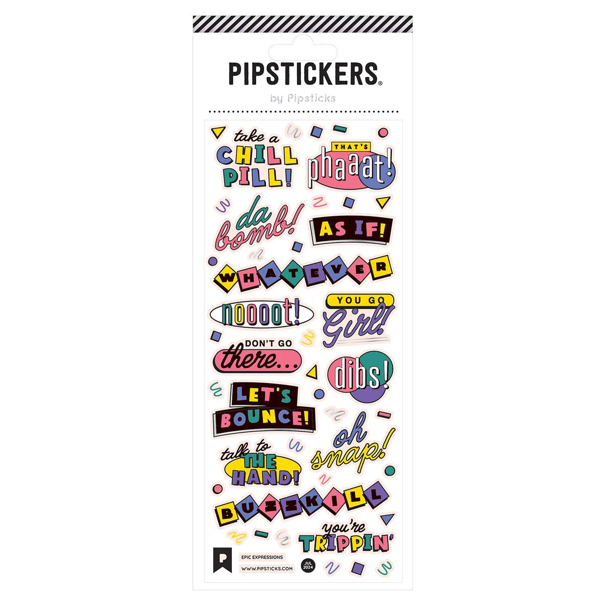 Pipsticks® 3"x7" Sticker Sheet: Epic Expressions – Growing Tree Toys