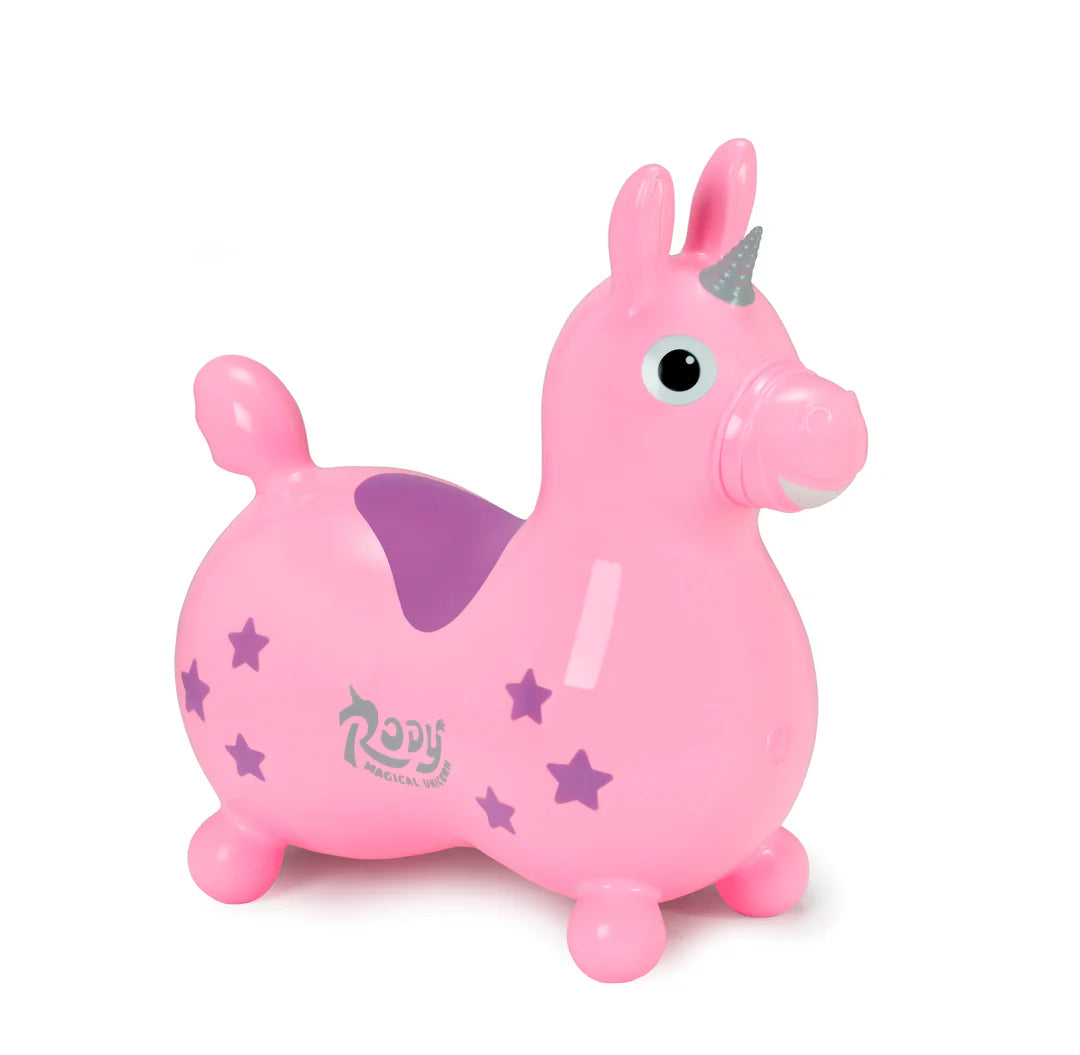 Rody Inflatable Magical Unicorn With Pump: Pink – Growing Tree Toys
