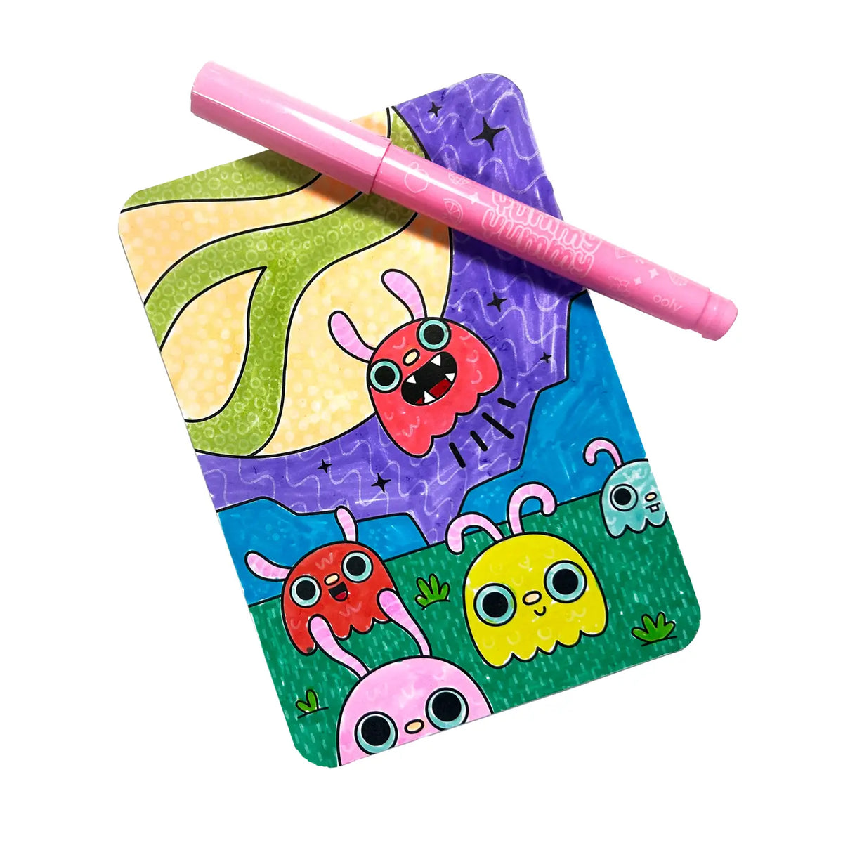 Ooly Undercover Art Hidden Pattern Coloring Activity Art Cards - Monst ...