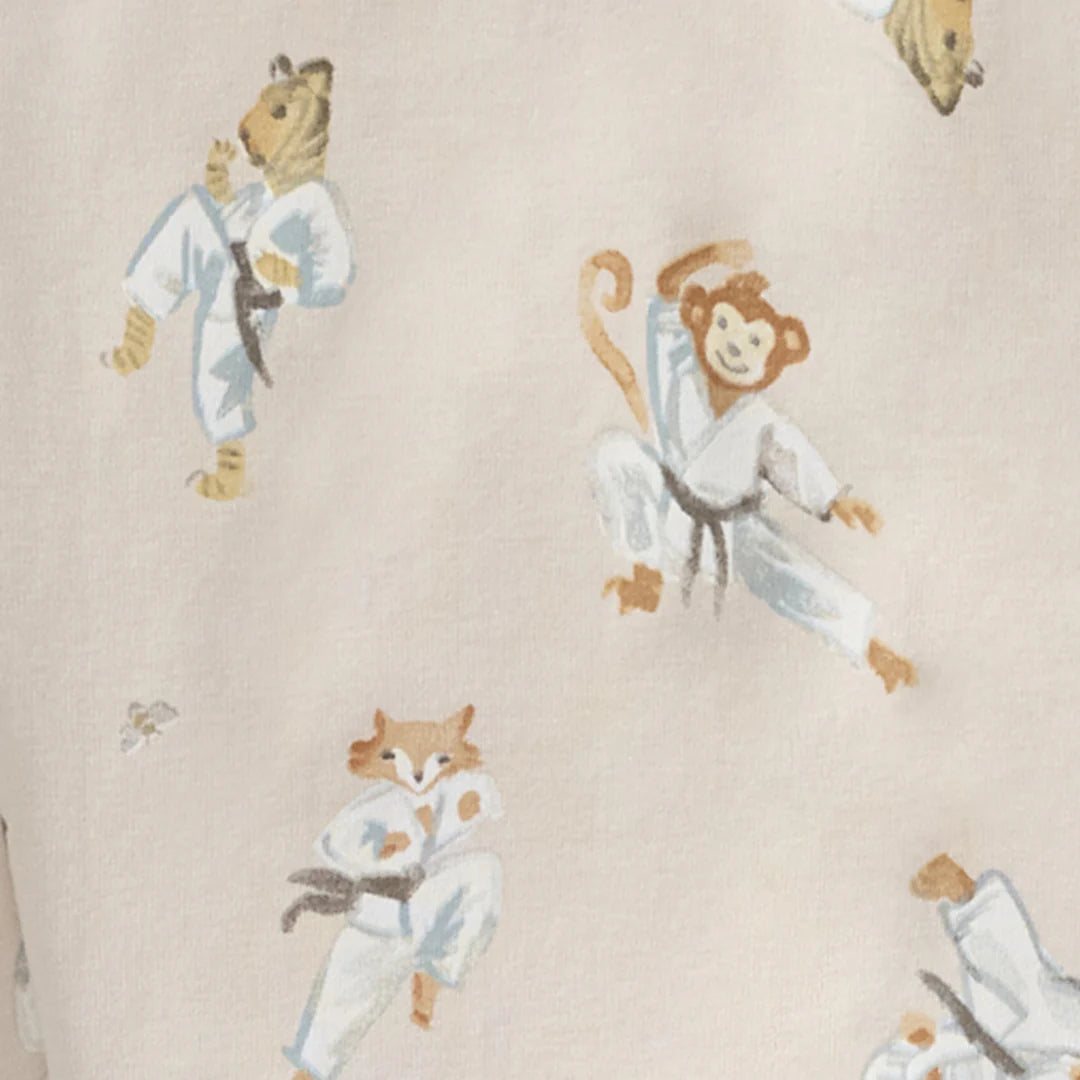 Burt's Bees Organic Baby One-Piece Sleeper Karate Creatures Beige ...