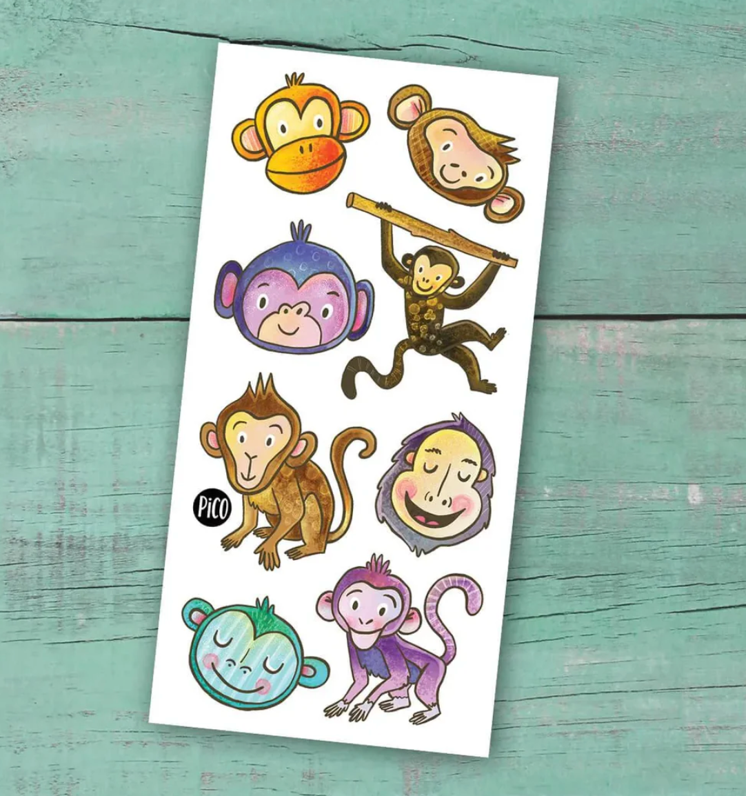 Pico Temporary Tattoos: The Fun Monkeys – Growing Tree Toys