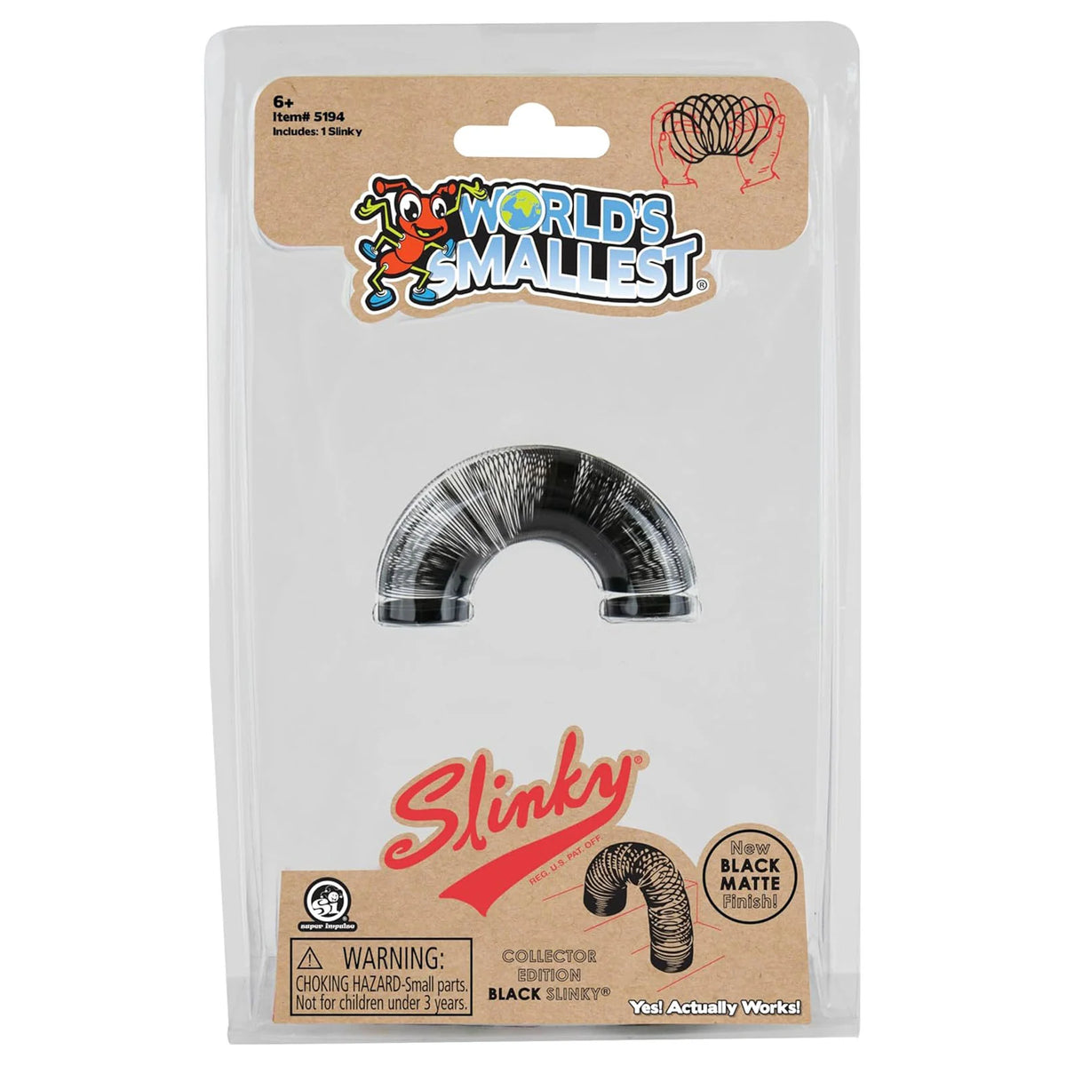Super Impulse® World's Smallest Slinky Collector's Edition Black ...