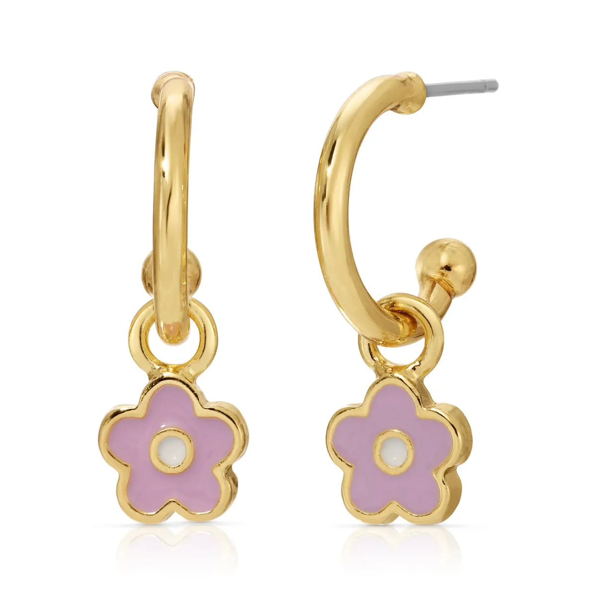 Lucky Feather Earrings Hoops with Drop - Flower – Growing Tree Toys