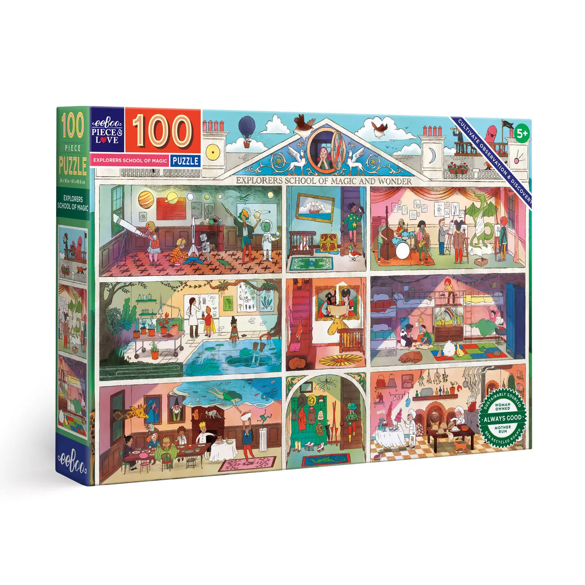 eeBoo 100 Piece Puzzle Explorers School of Magic – Growing Tree Toys