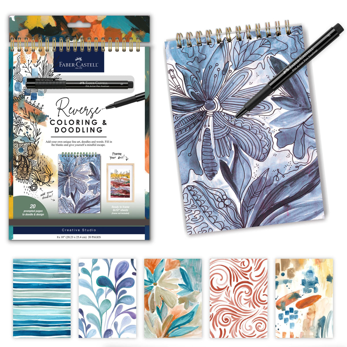 Faber-Castell Reverse Coloring & Doodling Book - Neutrals Edition ...