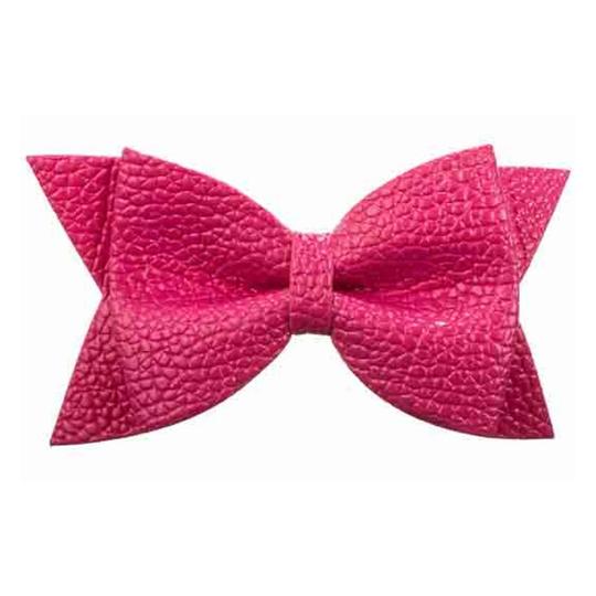 No Slippy Hair Clippy Leather Bow Shocking Pink – Growing Tree Toys