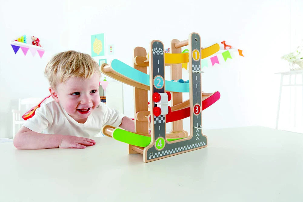 Hape Fast Flip Kid's Wooden Racetrack Toy – Growing Tree Toys