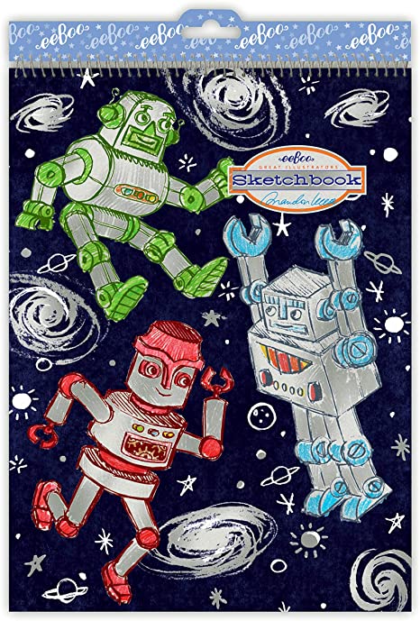 eeBoo Sketchbook: Silver Robots – Growing Tree Toys