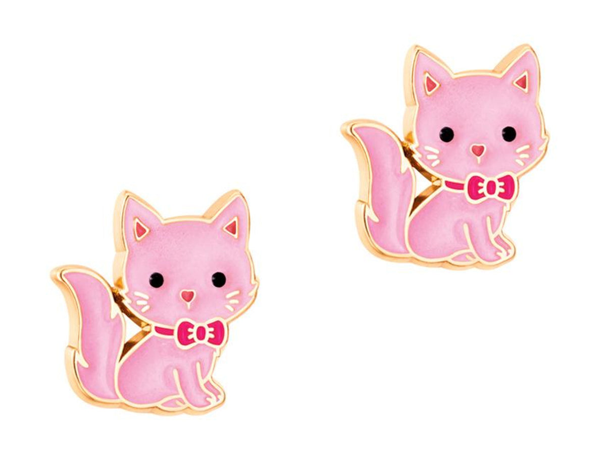 Girl Nation Pink Kitty Cutie Stud Earrings – Growing Tree Toys