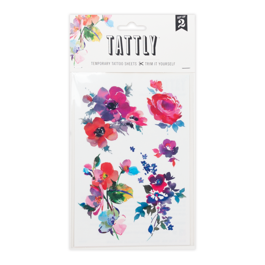Tattly Sheet Watercolor Florals Tattoos – Growing Tree Toys