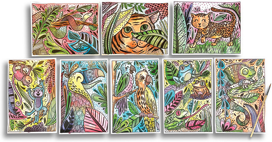 Ooly Hidden Colors Magic Paint Sheets: Magic Jungle – Growing Tree Toys